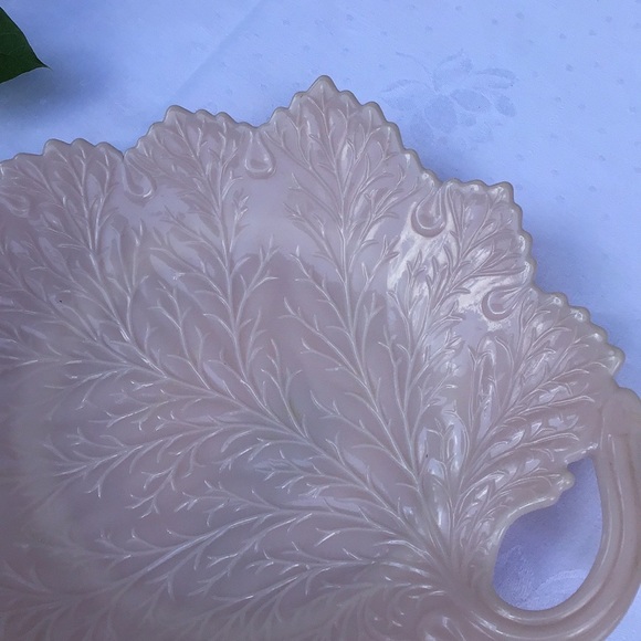 Fenton Other Fenton Pink Milk Glass Leaf Plate Poshmark